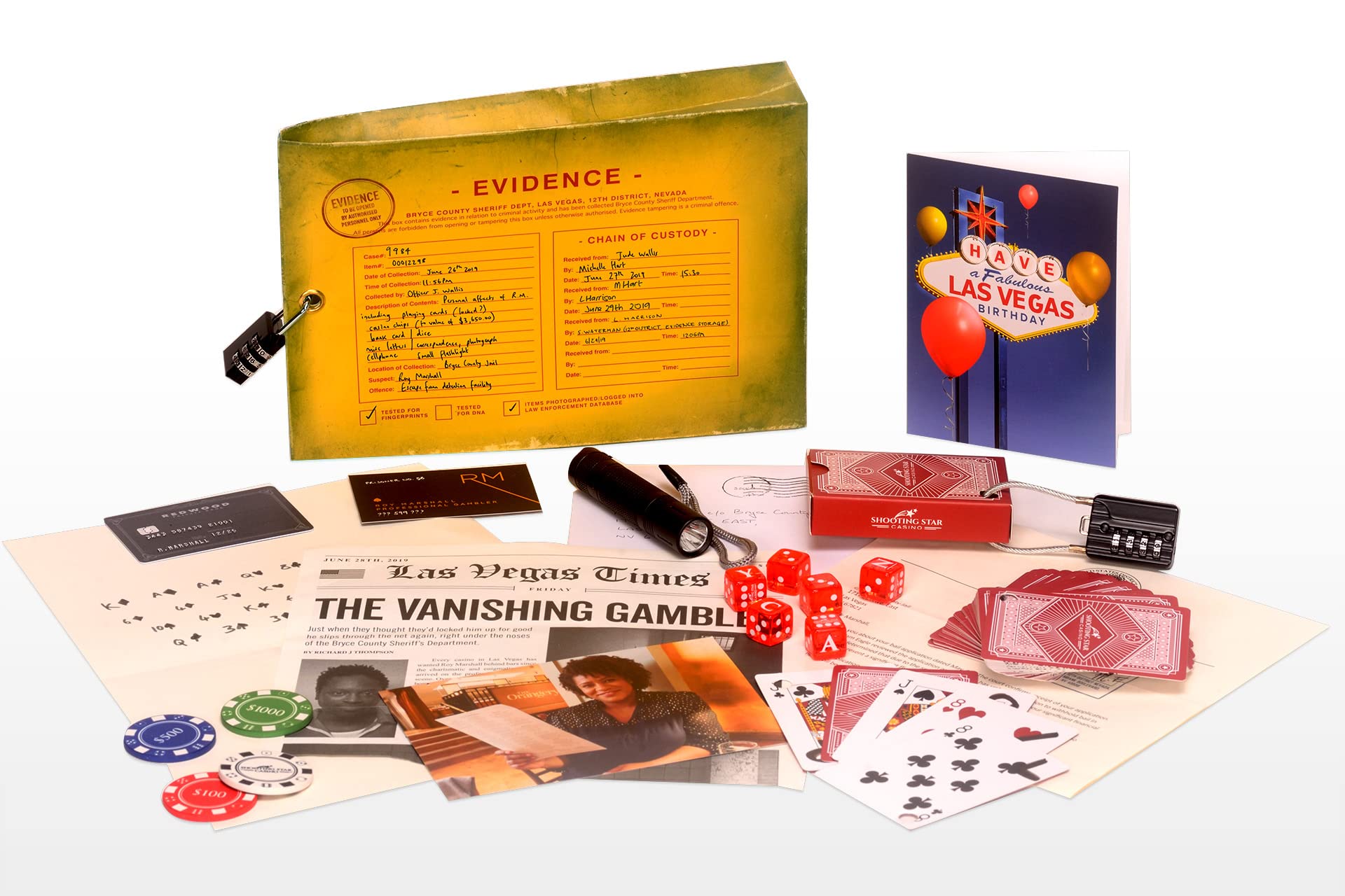 The Vanishing Gambler - Immersive Detective Puzzle | 22 Real Objects,