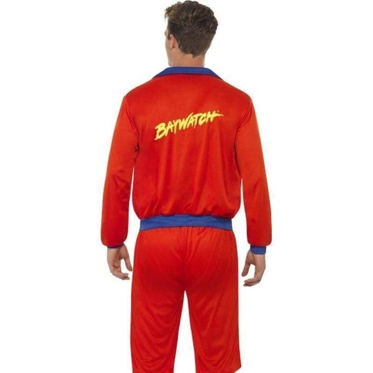 Baywatch Beach Men's Lifeguard Costume: Red Jacket & Long Shorts