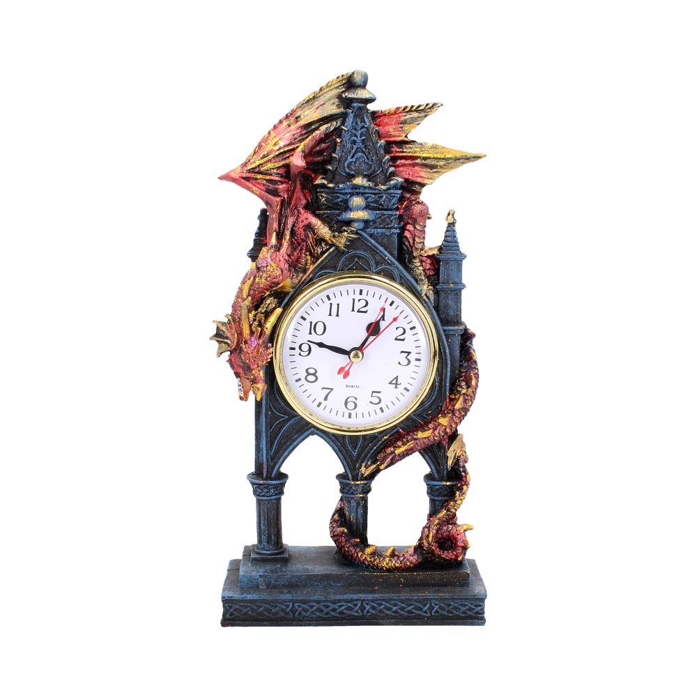 Red Dragon Gothic Fantasy Time Guardian Clock 27.5cm