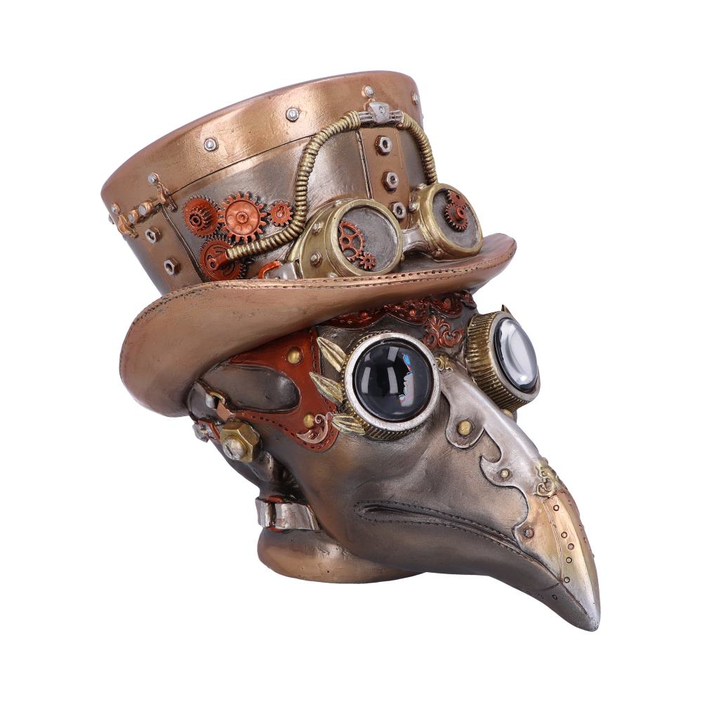 Steampunk Beaky Automaton Apothecary Plague Doctor Bust Figurine 20.5c